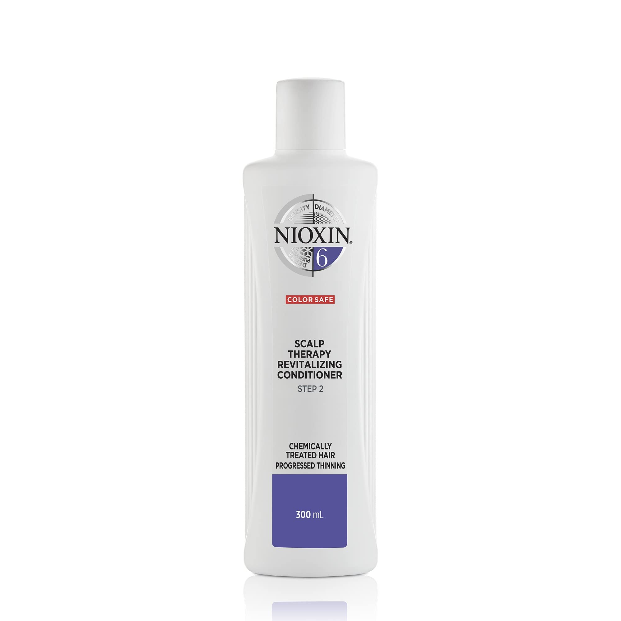Nioxin System 6 Scalp Therapy Conditioner with Peppermint Oil, Treats Dry Scalp, Provides Moisture Control & Balance, For Bleached & Chemically Treated Hair with Progressed Thinning, 10.1 fl oz