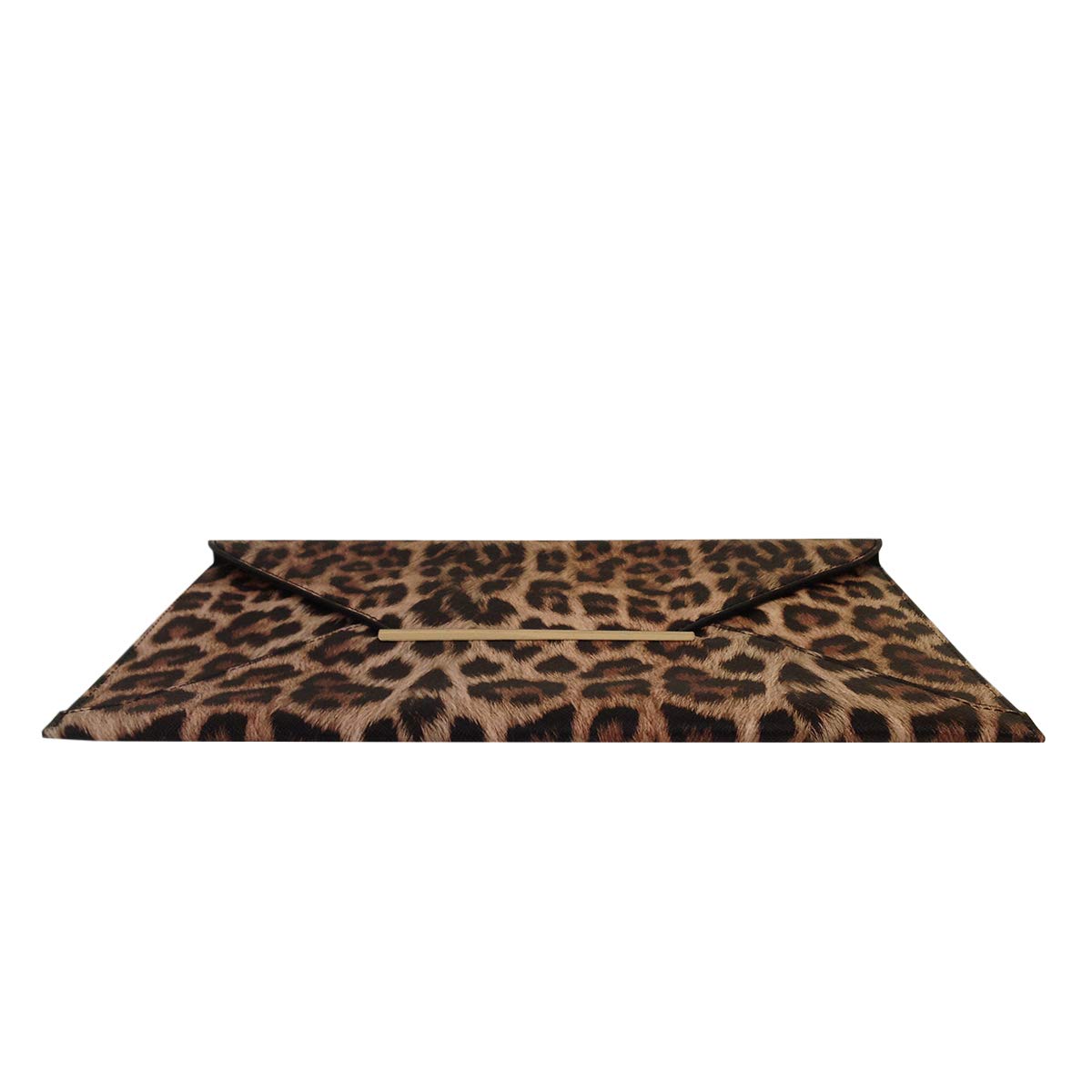 JNB Synthetic Leather Flat Envelope Leopard Print Clutch, Beige