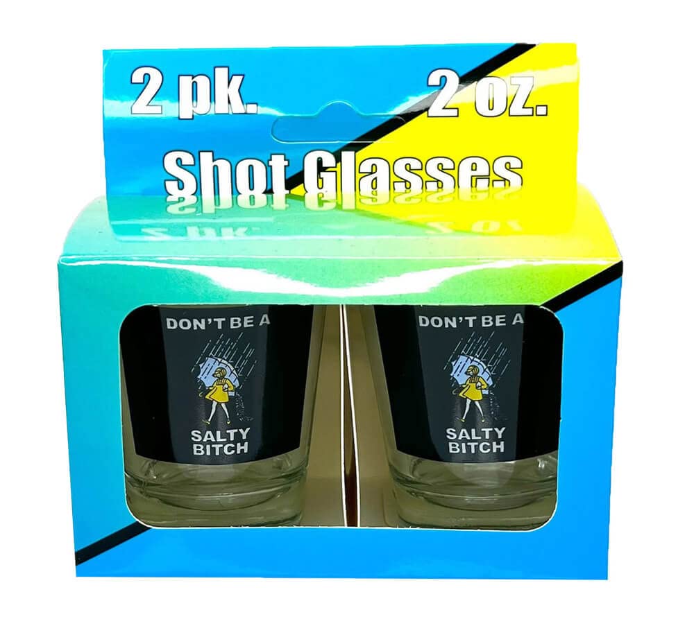 Black Ball Corp. Salty Bitch - 2oz Novelty Shot Glass - 2 Piece Set