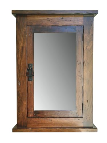 Dijkoo ZyduzscAT NUOTIRUIS Primitive Mission Medicine Cabinet/Surface Mount/Distressed Medium Finish/Solid Wood & Handmade C
