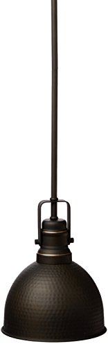 Westinghouse Lighting 6345600 One-Light Mini Pendant Hammered Oil Rubbed Bronze Finish with Highlights