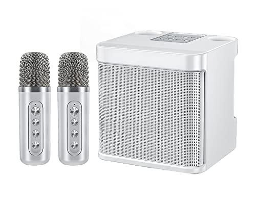 Karaoke Machine for Adults and Kids, Portable Bluetooth Karaoke Speaker for TV, with 2 Wireless Microphones PA Speaker System for Indoor Outdoor Party, Family Party Singing
