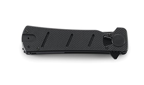 CRKT Goken Pocket Knife: EDC Folding Knife with Liner Lock, Field Strip Technology, Black EDP Osoraku Zukuri Modified Tanto Blade and G10 Handle 2920
