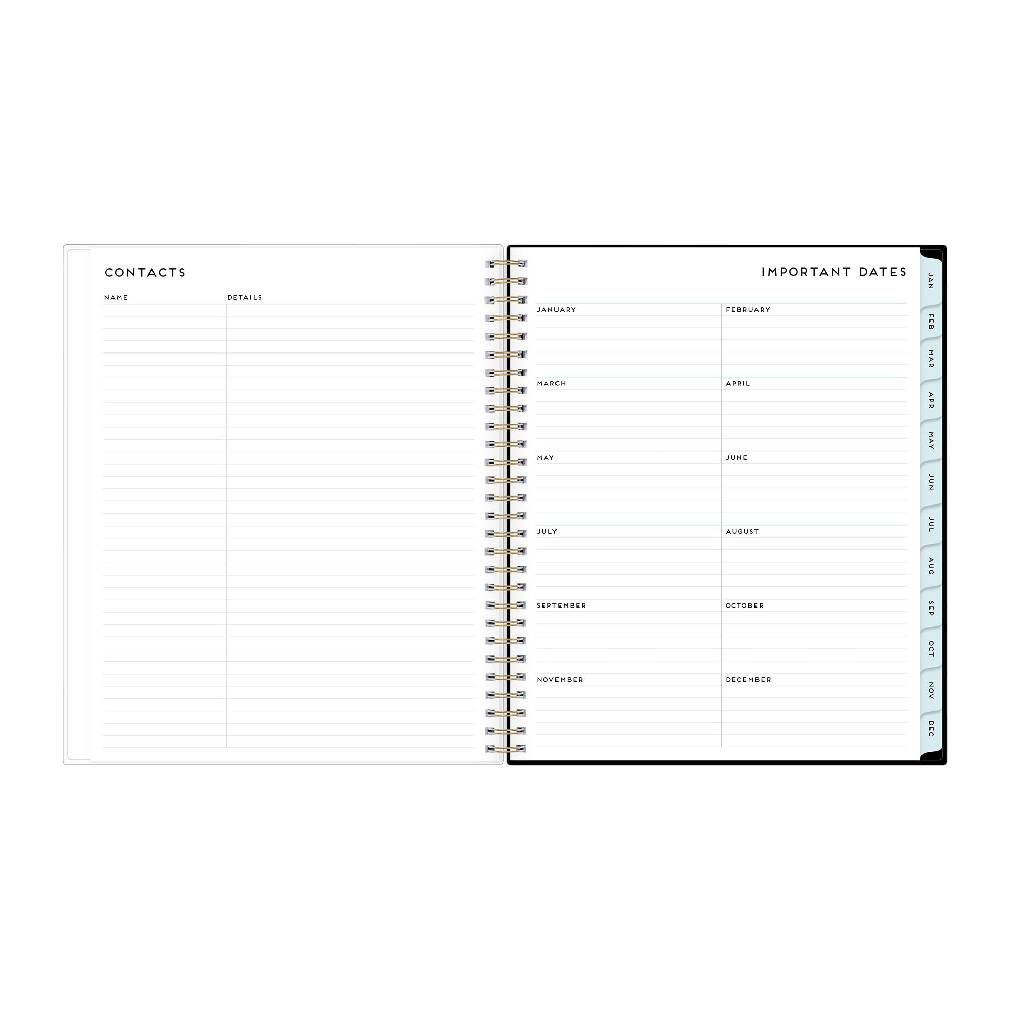 Blue Sky 2024 Monthly Planner, January - December, 8" x 10", Clear Pocket Cover, Wirebound, Baccara Dark (110216-24)