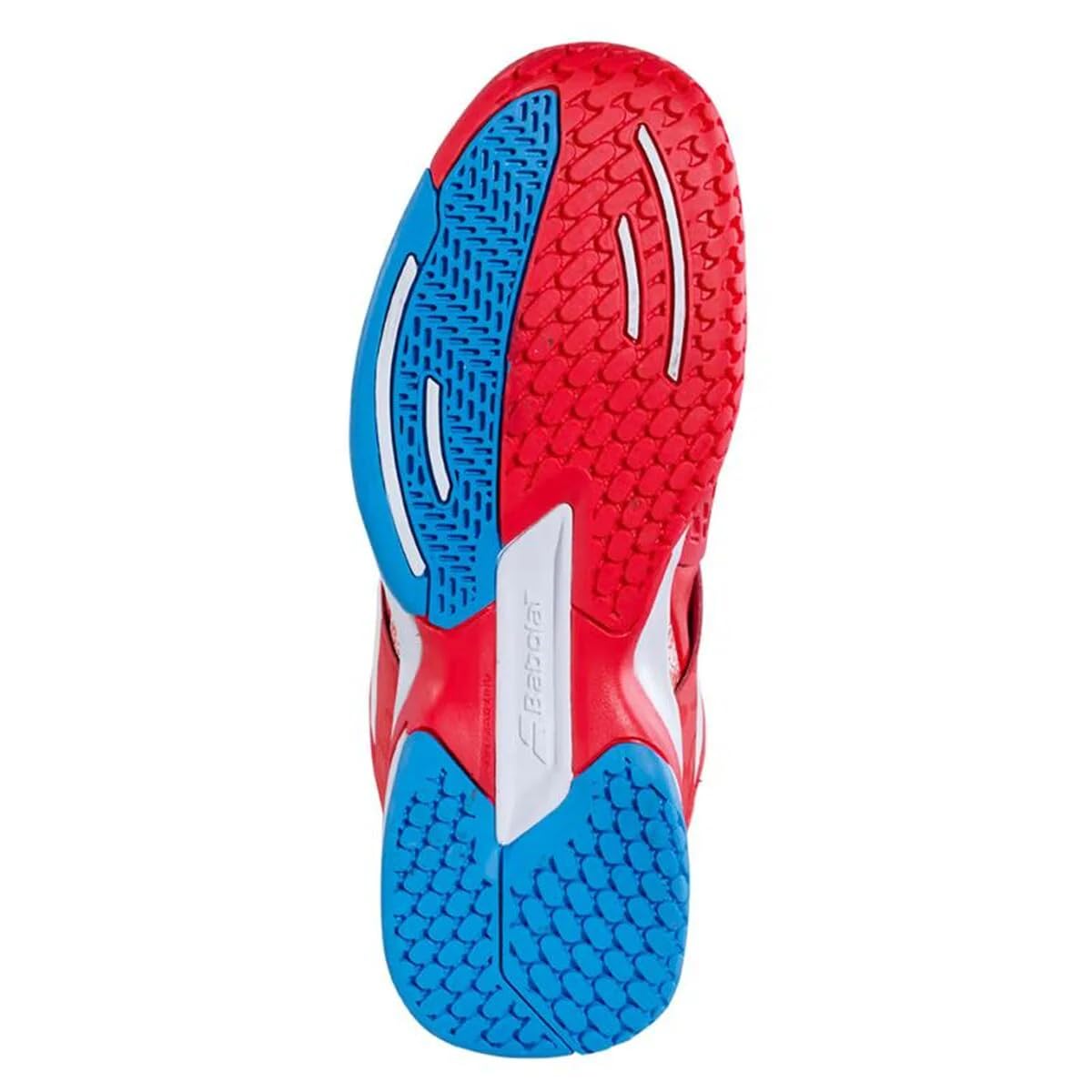 Babolat Junior Propulse All Court Kids' Tennis Shoes, Cherry Tomato White (US Size 3)