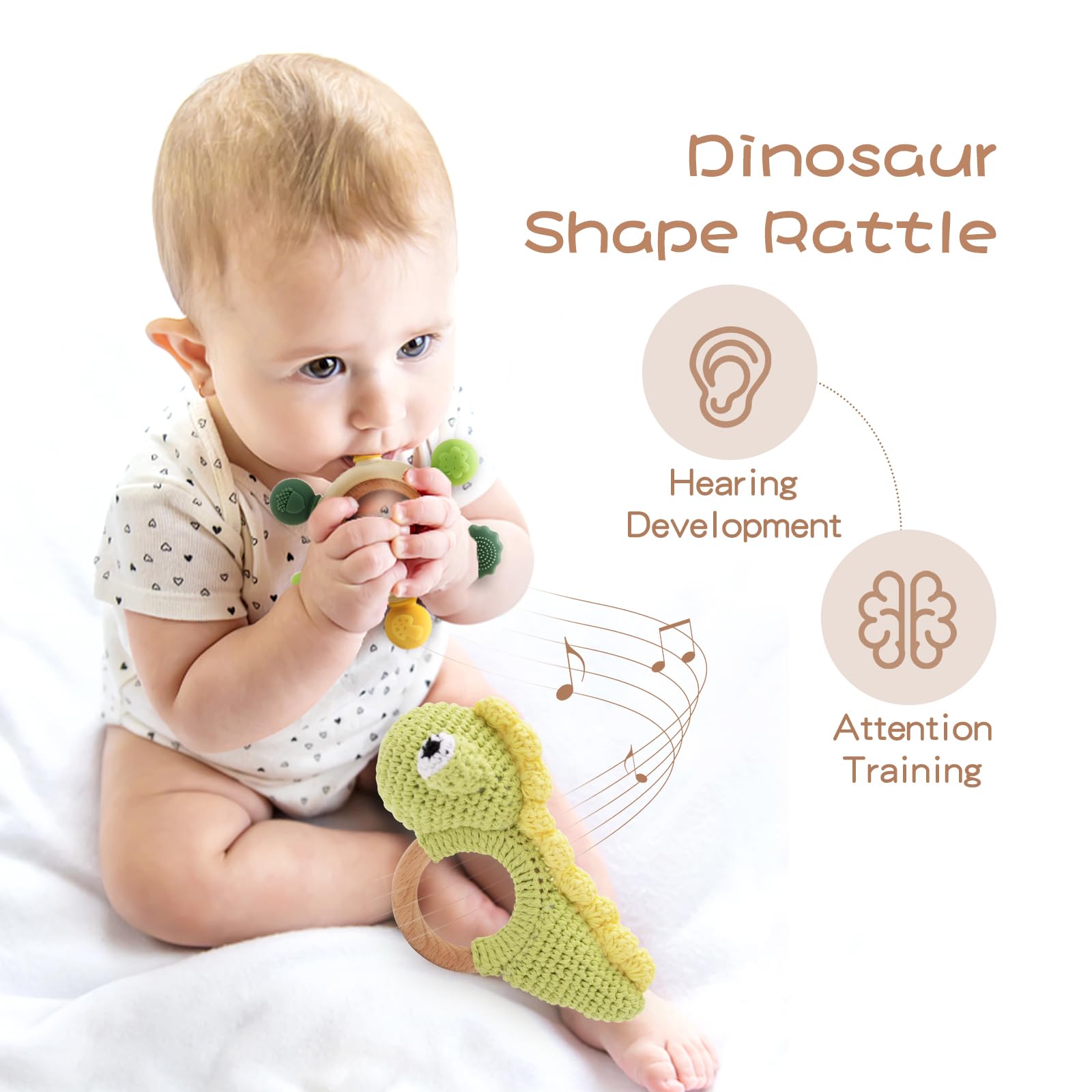 Baby Teether - Infant Teething Toy - Silicone Baby Teething Toys - BPA Free Silicone Chewable Rings with Organic Featuring Multiple Textures to Soothe Gums Ages 6 Months and Up (Pink)
