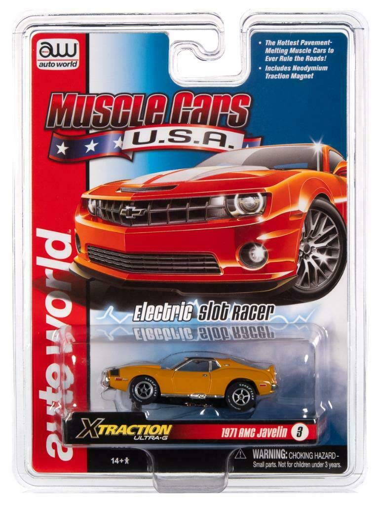 Auto World SC354-3O Xtraction 1971 AMC Javelin HO Scale Slot Car - Orange