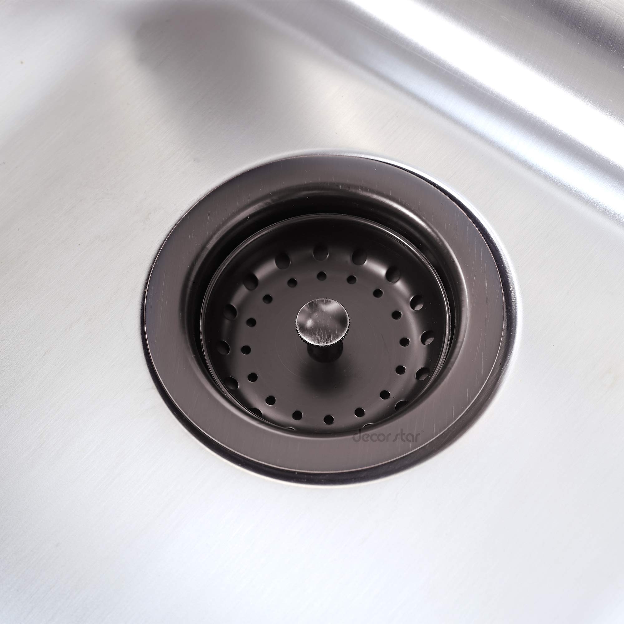 Decor Star KD-001-O 3 1/2" Drop-In Kitchen/Bar Sink Basket Strainer, Stainless Steel Oil Rubbed Bronze