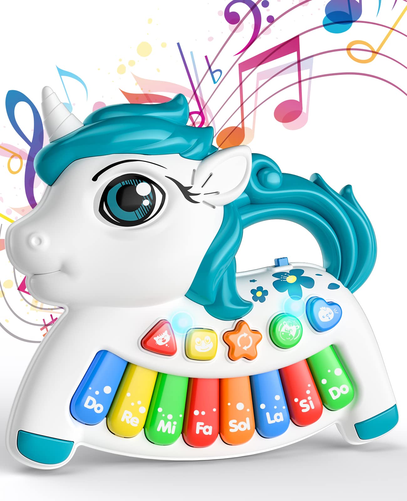Baby Toy, Unicorn Toy with Music and Flashing Lights Aminal Language for 6-12months