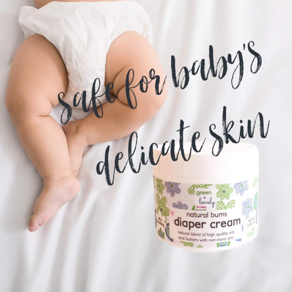Natural Bums Diaper Rash Cream (Chemical Free), Made with Organic Shea Butter & Coconut. Calming Lavender Chamomile. Non-nano. High Grade.