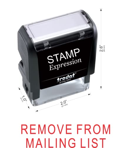 StampExpression - Remove from MAILING List Office Self Inking Rubber Stamp - Red Ink (A-5374)