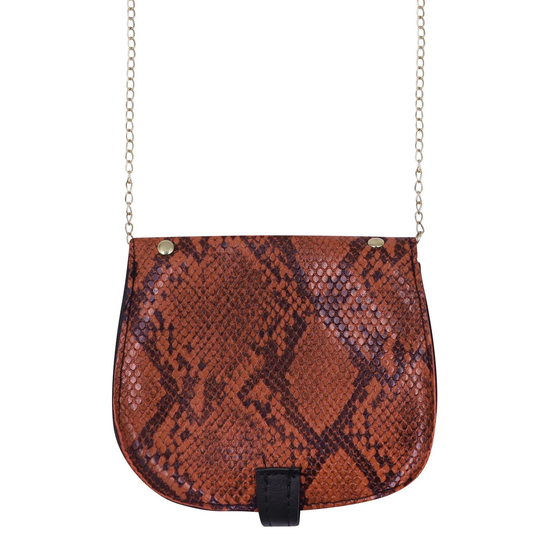 MOSSTYUS Women Girls Snakeskin Crossbody Bag PU Leather Handbag Shoulder Clutch Purse Pouch with Chain Strap, Coffee
