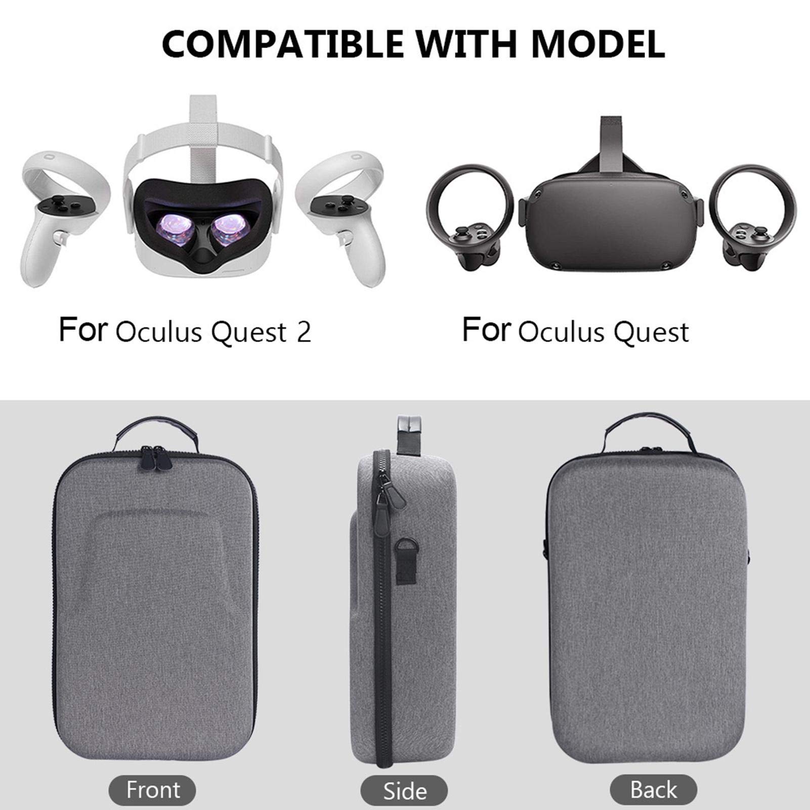 Aicheng Hard Case for Oculus Quest & Quest 2, or Quest VR Gaming Headset Elite Strap and Controllers Accessories Carrying Bag, Travel Case Protective Cover Storage Bag