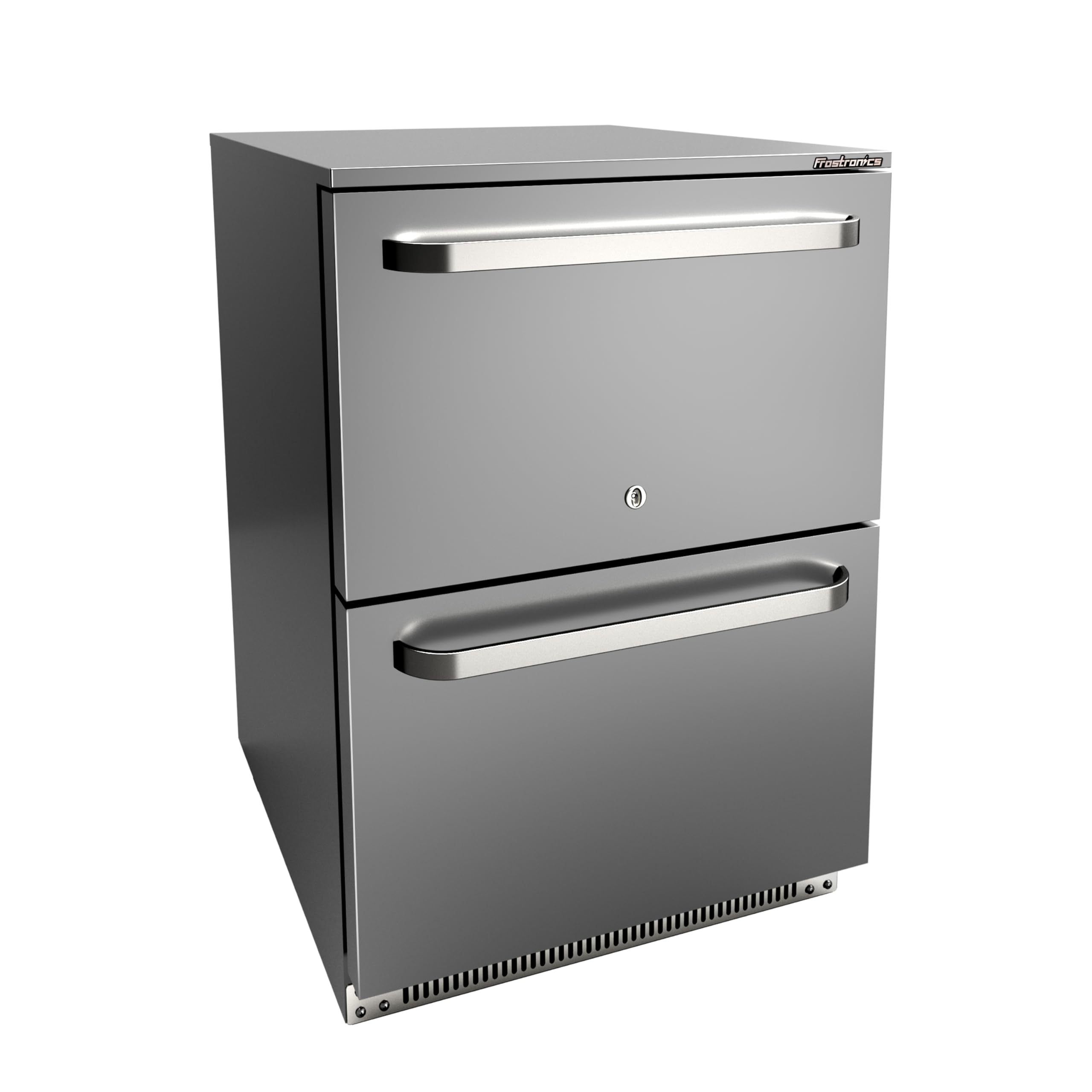 Frostronics 24 Inch Outdoor Drawer Beverage Refrigerator, 186 Can Outdoor Drawer Beverage Cooler with Dual Mode Lock, 5.47 cu. ft. Drawer Refrigerator for Patio, 26-50°F, SUS304, ETL & NSF7 Certified