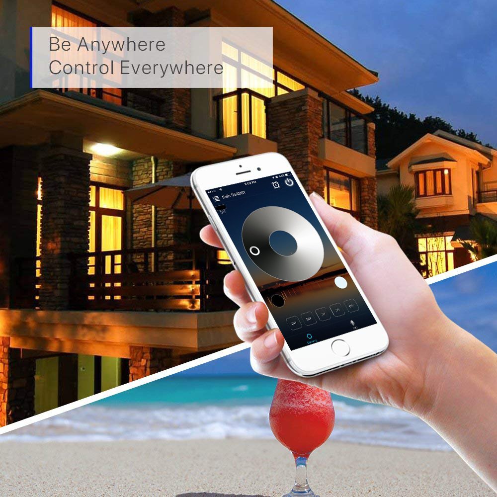 FVTLED WiFi Deck Lights, WiFi Controlled 10pcs Low Voltage LED Deck Lights Kit Φ1.38 Outdoor Recessed Step Stair Warm White LED Lighting Work with Alexa Google Home, Red Bronze