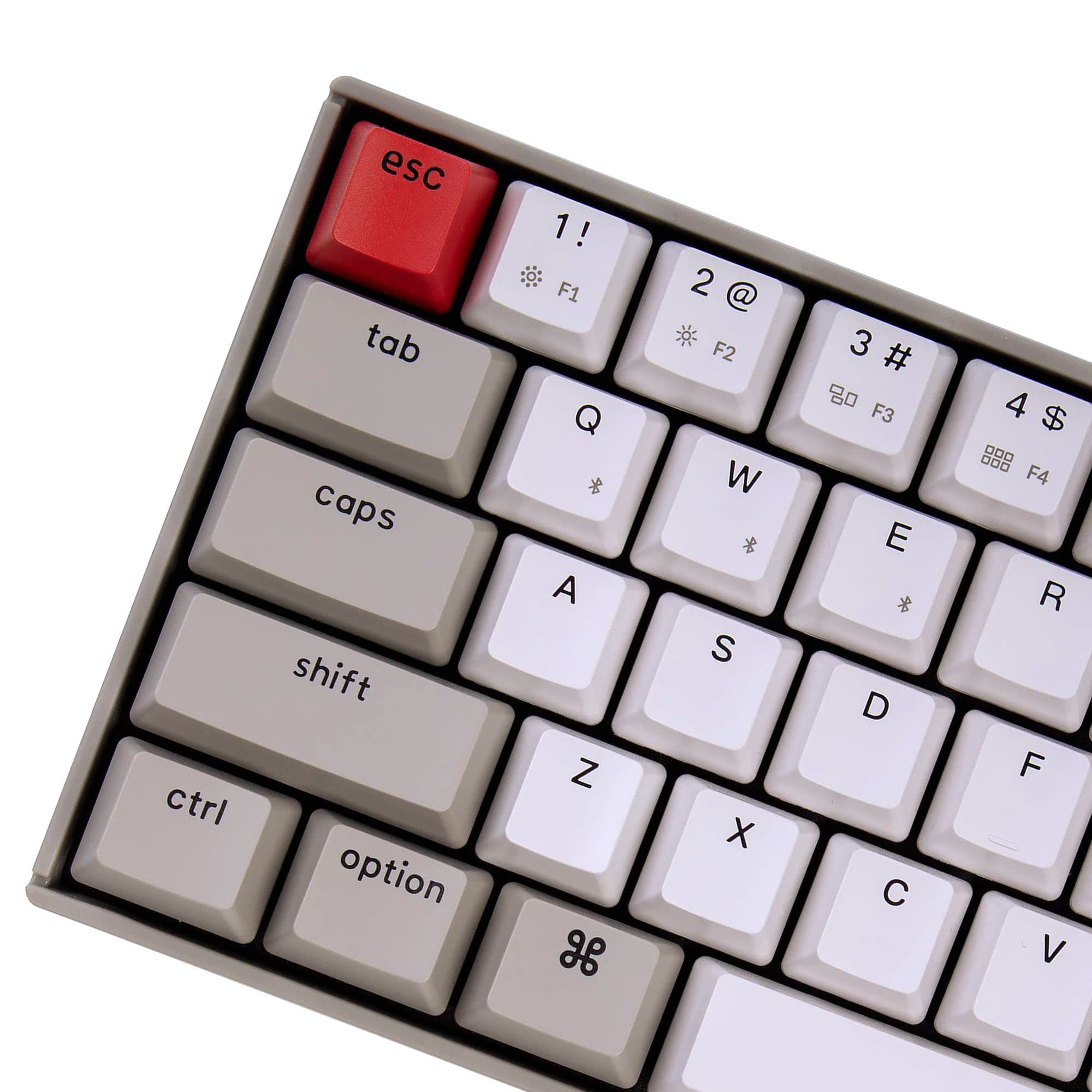 Keychron K6 Hot-Swappable Wireless Mechanical Keyboard for Mac, 65% Compact 68 Keys, Bluetooth, Multitasking, Type-C Wired Gaming Keyboard for Windows Non-Backlit with Keychron Brown Switch