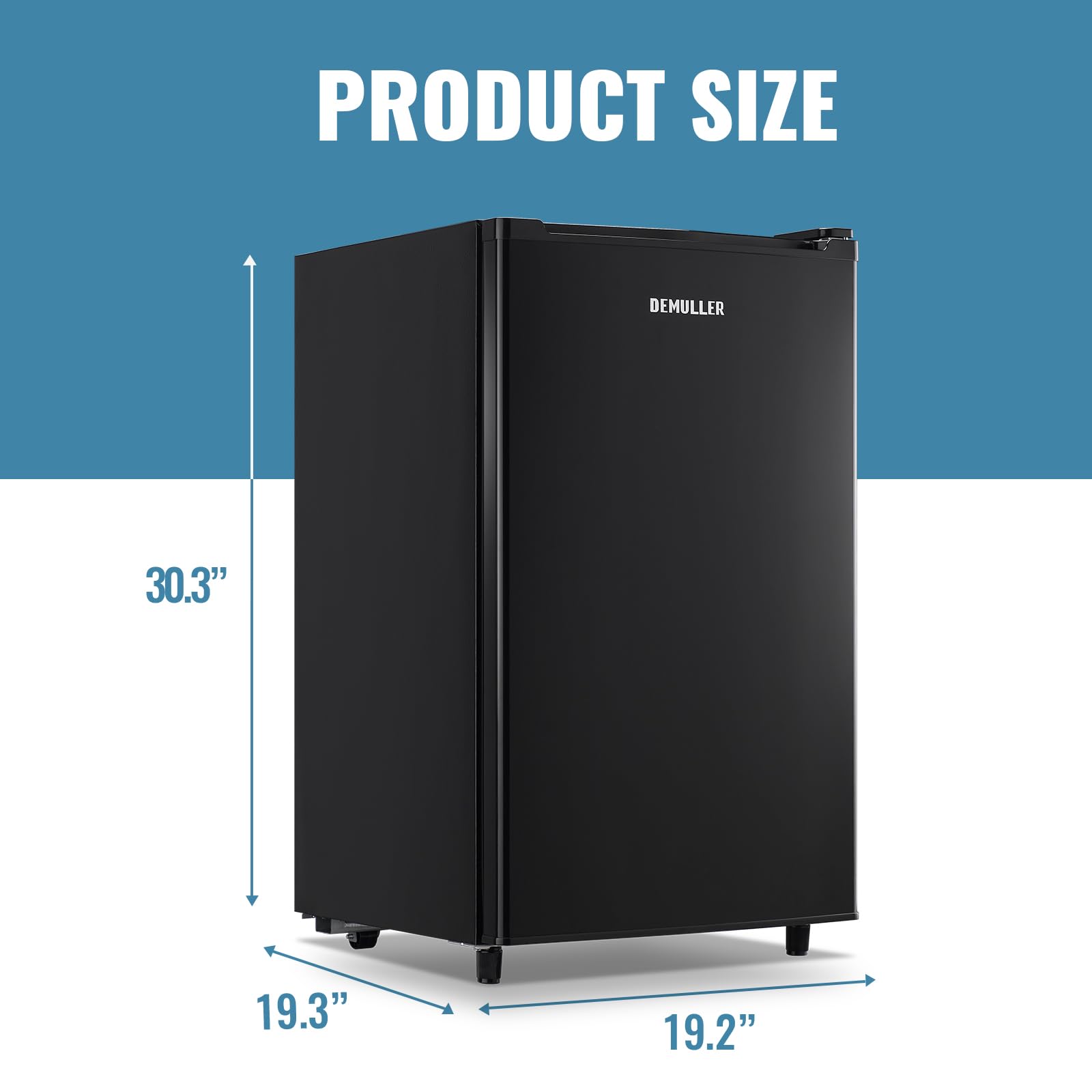 DEMULLER Upright Freezer 3.2 Cu.ft Freezer Single Door Freestanding Small Freezer with Adjustable Thermostat Front Door Open Mini Freezer for Kitchen, Apartment, Basement, Dorm, Silver