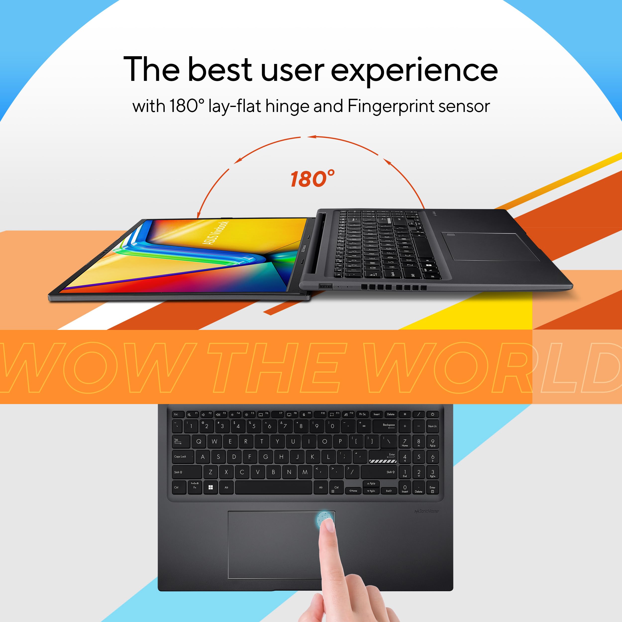 ASUS Vivobook 16 Laptop, 16” WUXGA 1920X1200 16:10 Display, AMD Ryzen™ 5 5625U CPU, AMD Radeon™ Graphics, 8GB RAM, 512GB SSD, Fingerprint Sensor, Windows 11 Home, Indie Black, M1605YA-EH54