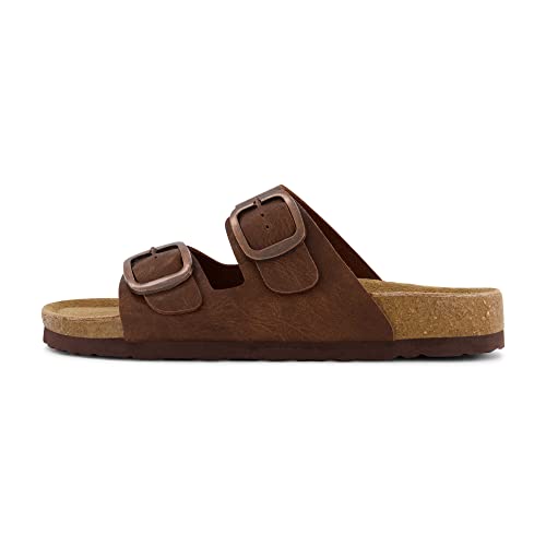 CUSHIONAIRE Women's Lang Cork footbed Sandal with +Comfort, Brown 8