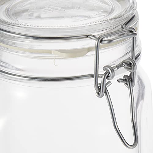 Bormioli Rocco Fido Storage Jar-Wire Bail-1 L-1 Pack, 1 liter, Clear