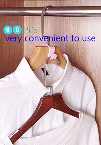 Clothes Hanger Connector Hooks 60 Pcs Hangers Space Saving Closet Hanger Plastic Hooks for Family or Clothing Shop Organizer Hangers Accessory