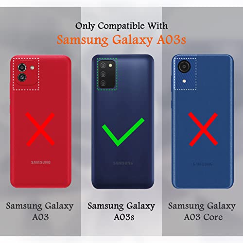 Compatible with Samsung Galaxy A03s Case, with Belt Clip Holster Heavy Duty Rugged Shockproof Full Body Protection Kickstand Cover for Samsung Galaxy A03s Phone (Black)