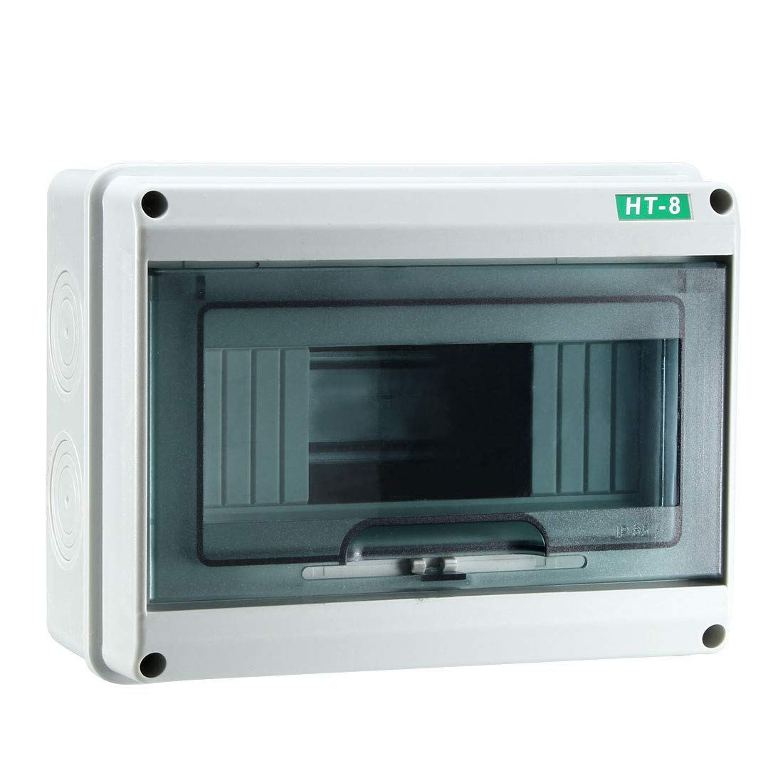 Awclub Plastic Transparent Cover Power Distribution Protection Box IP65 ABS for Circuit Breaker Indoor on The Wall 8 Way (200mmx155mmx92mm)