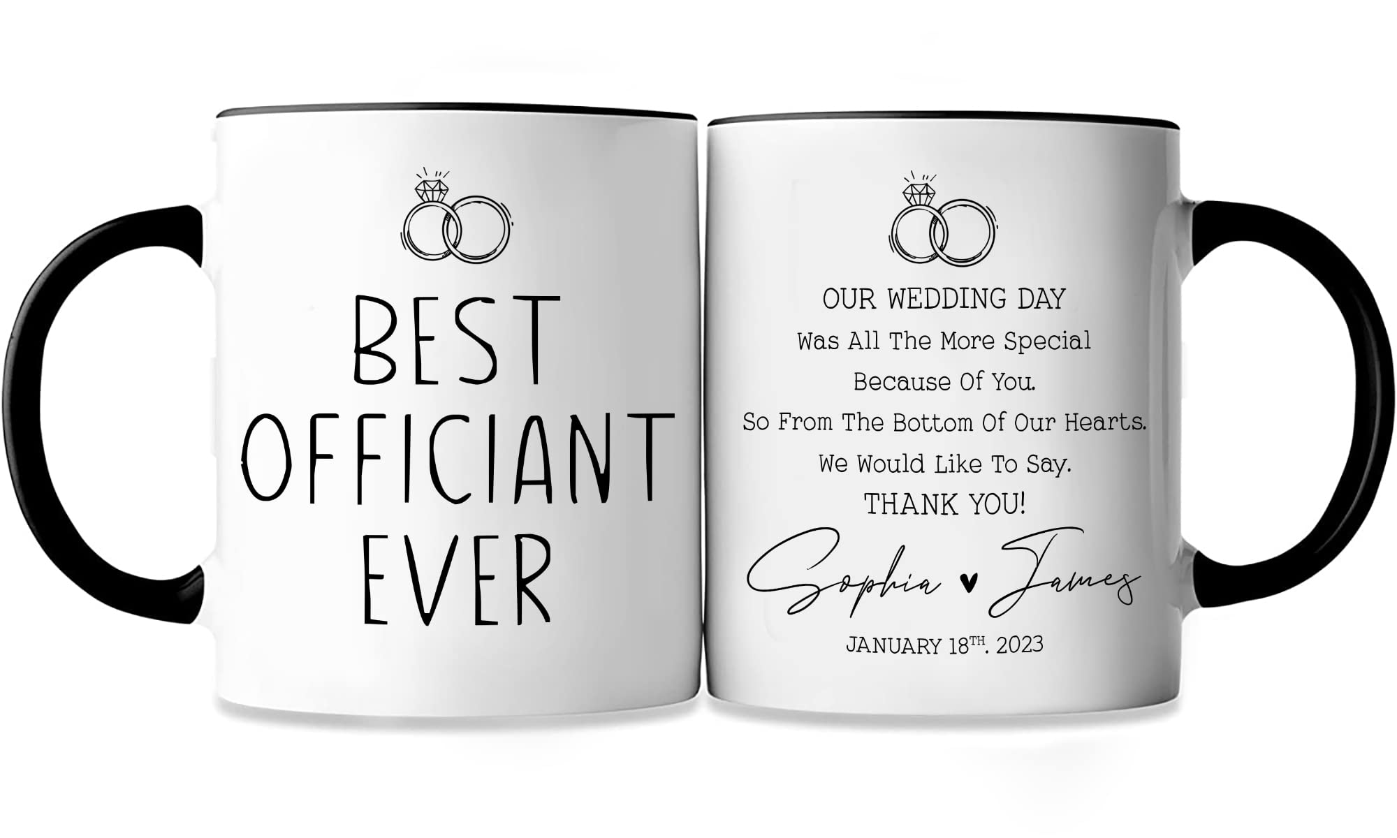 AWE-CREATIVES Personalized Best Officiant Ever Coffee Mug, Custom Mug Gift For Wedding, Officiant Mug, Wedding Officiant Gifts For Couple, Coffee Mug Gifts From Bride And Groom