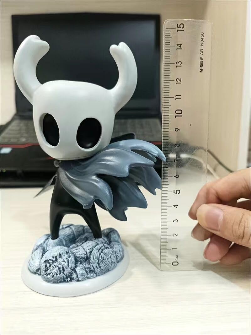 Cdeny 6" Home Decor Cartoon Figure, Car Dashboard Ornament Cute Gaming Figure Hollow Knight Figure Collectible Statue(Gray&White)