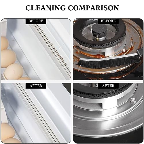 Crevice Brush Window Sink Cleaning Brush Crevice Cleaning Tools Bathroom Crevice Brush Long Crevice Brush Hard Bristle Brush Kitchen Tile Handheld Crevice Cleaning Brush Supplies (2PCS)