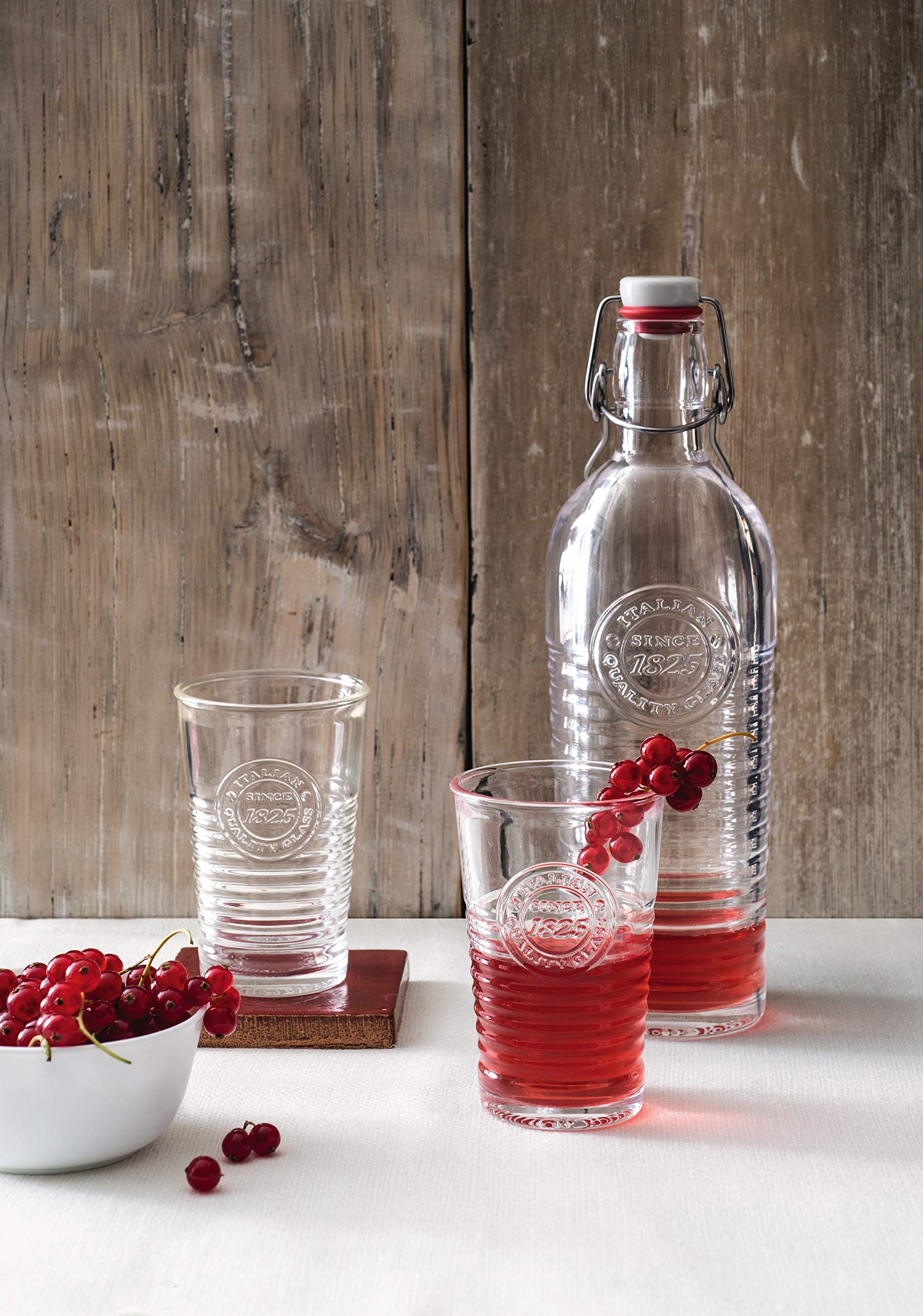 Bormioli Rocco Officina1825 Cooler Glass, Set of 4, 4 Count (Pack of 1), Clear