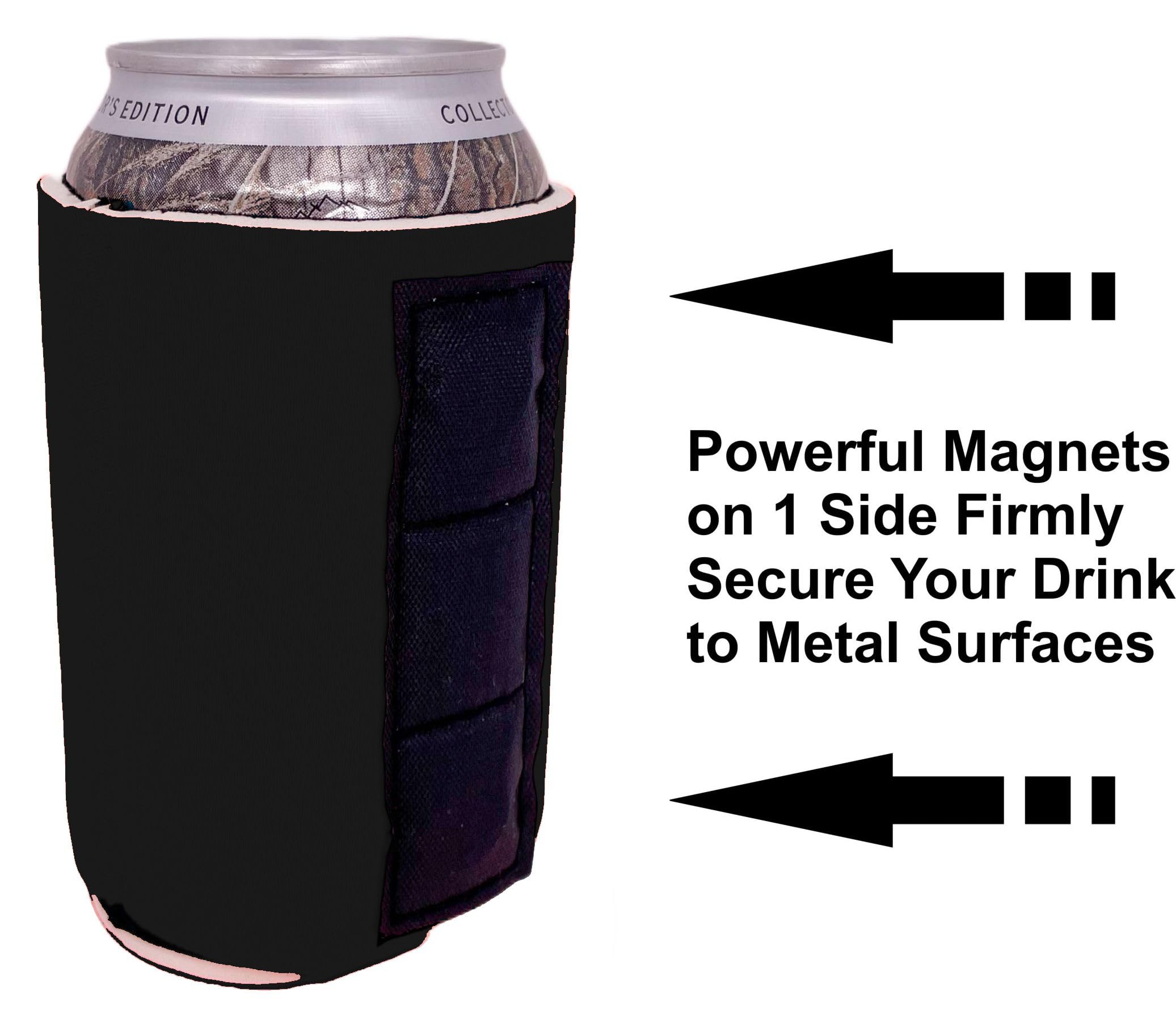 Blank Magnetic Can Coolie (6 Pack Black)