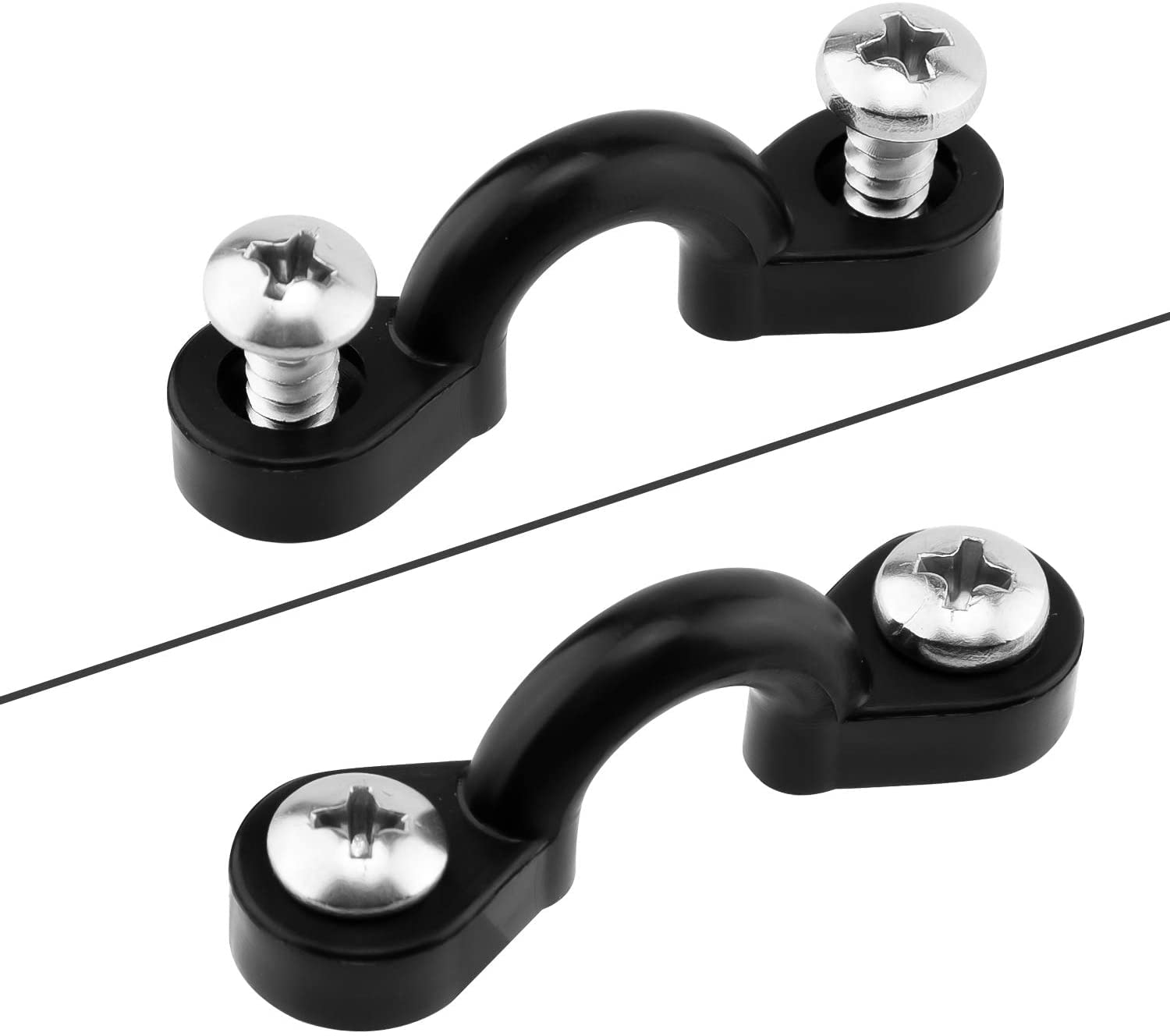 AIEX 10pcs Nylon Deck Loops Bungee Tie Down Pad Eye with 20 Screws for Canoes Boats Kayaks