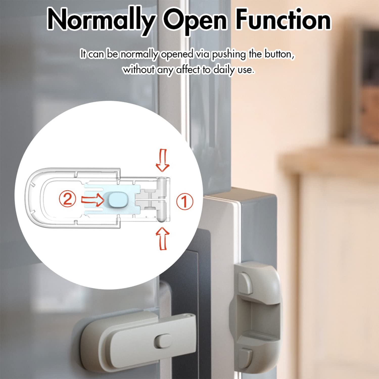 BABY DROM Refrigerator Lock, Ideal for Child Proof Fridge Lock and Freezer Door Lock, Easy to Install and Use Fridge Locks for Kids no Tools Need or Drill