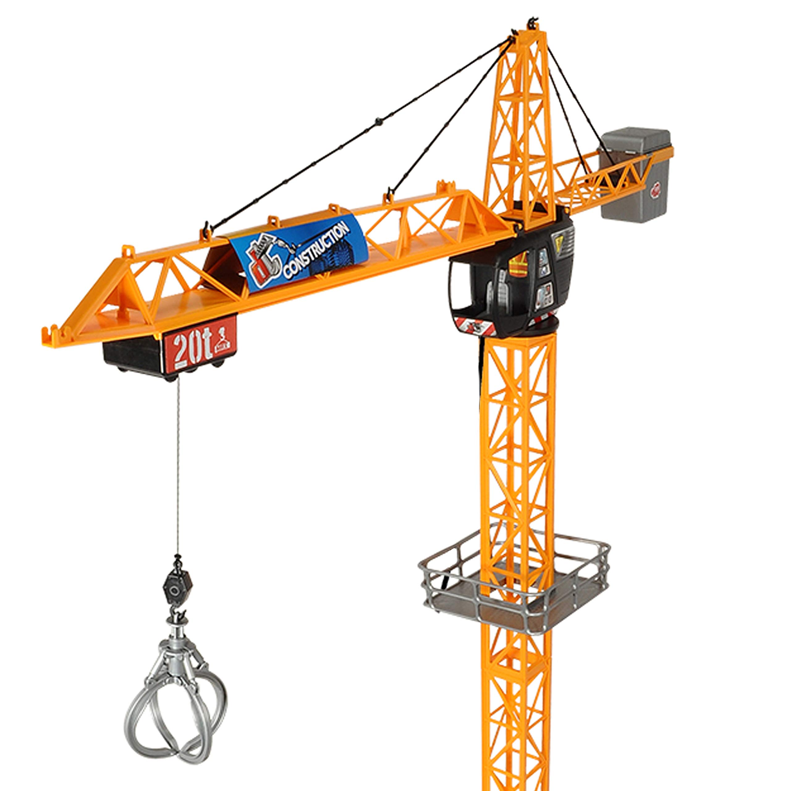 DICKIE TOYS Mighty Construction Crane with Remote Control, 48" inches and 350 Degree Rotation Trolley, for Ages 3 and up