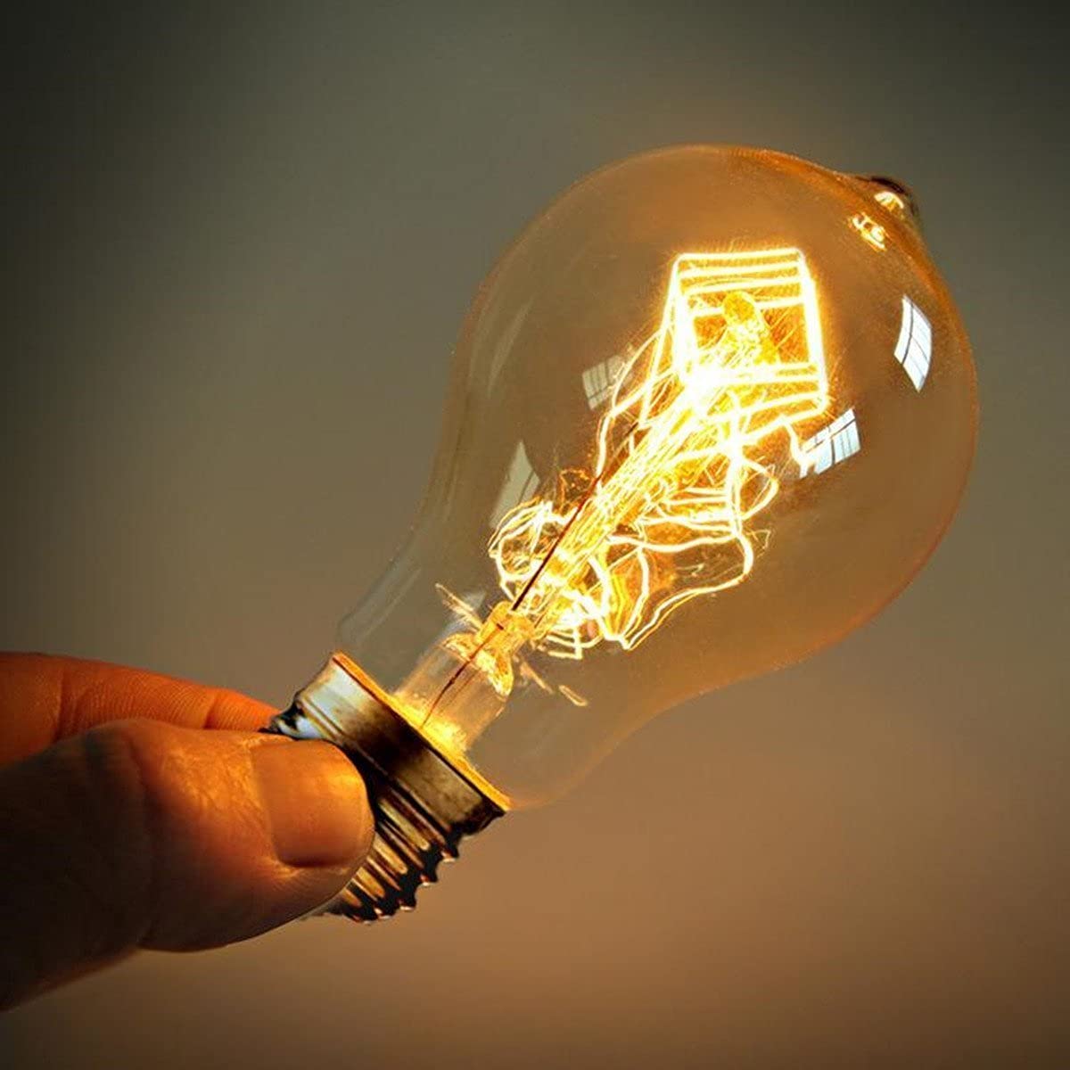 CTKcom A19 Vintage Edison Bulbs,E26 120V 40W Amber Warm Dimmable Vintage Style Incandescent Light Bulbs,Home Light Fixtures Squirrel-Cage Filament,6 Pack