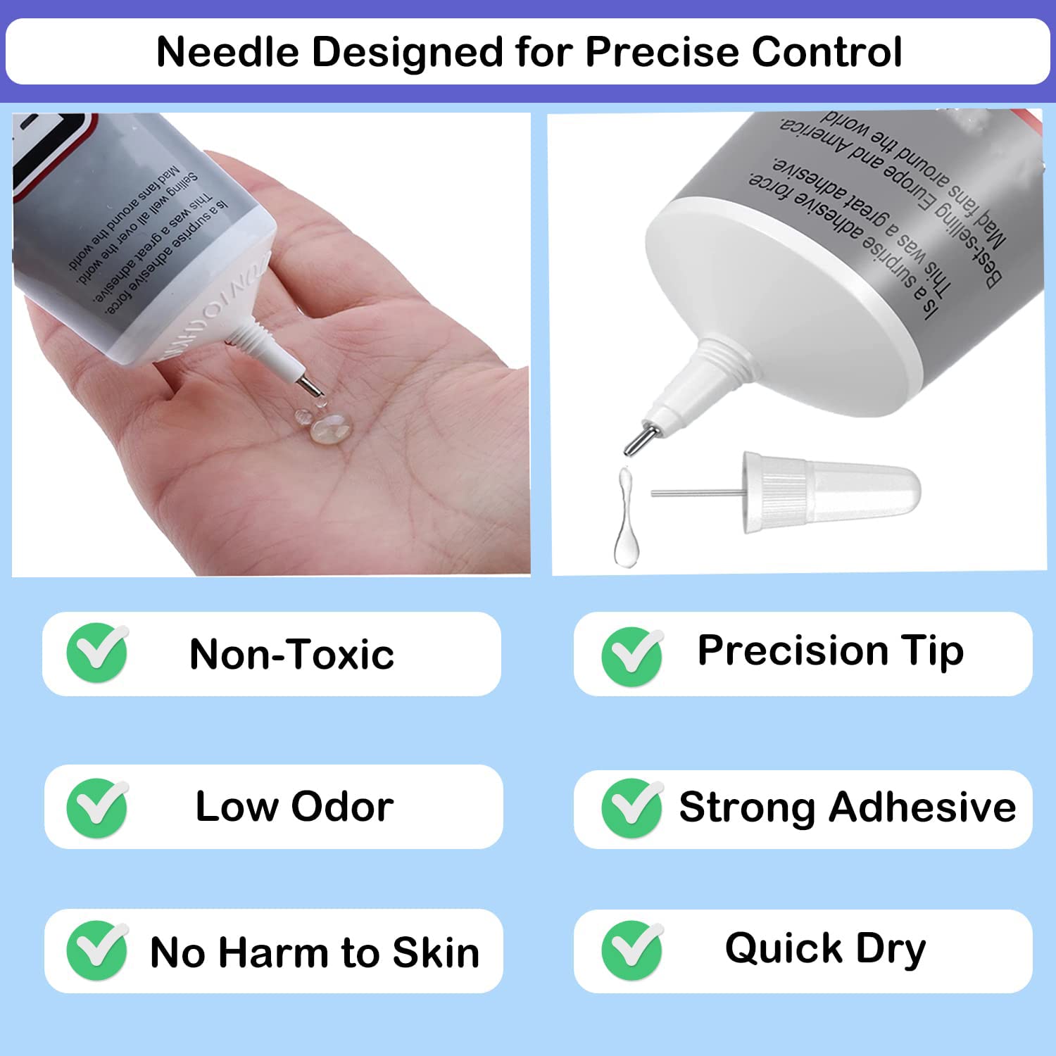 B6000 Jewelry Glue Clear Rhinestone, Inlay Glue, Pendant Adhesive, 50g Craft Adhesive Glue with Precision Tip Multifunctional Fabric Glue (50ML)