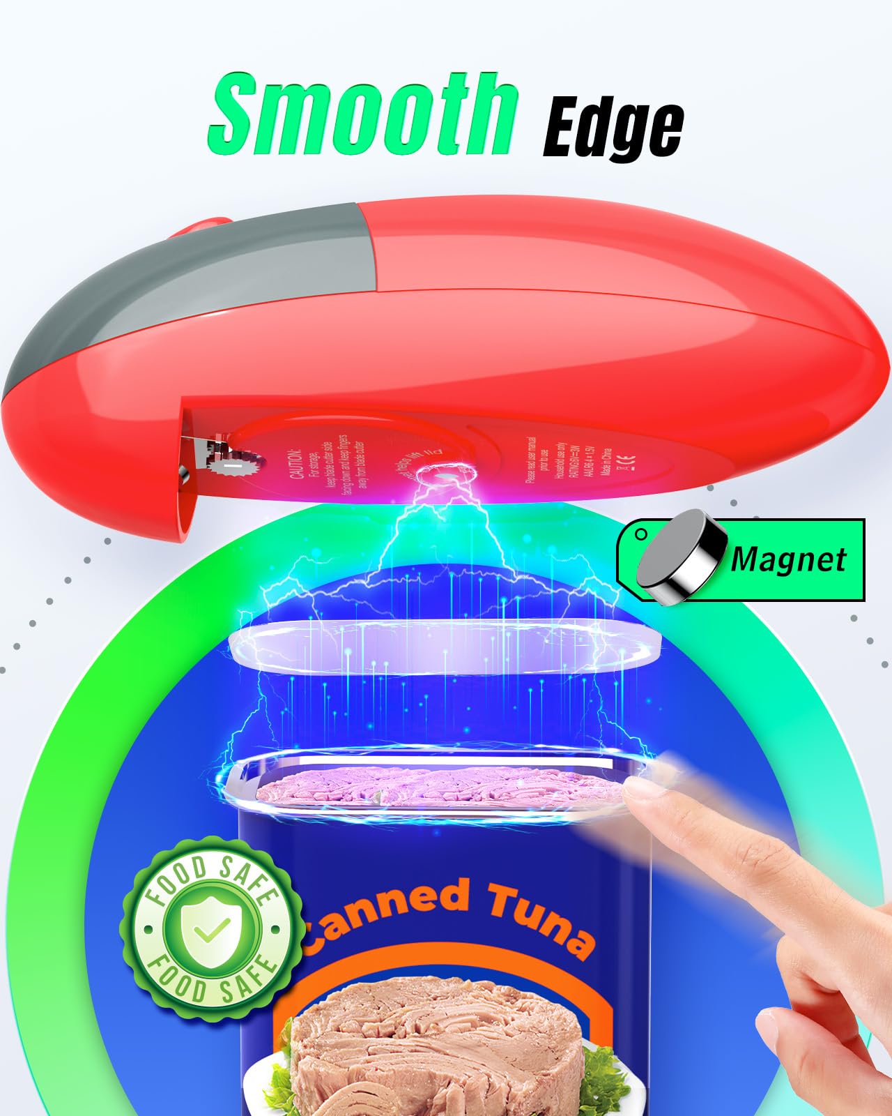 Automatic Can Opener Hands Free Battery Operated Electric Can Opener Smooth Edge, Electric Can Opener for Seniors, Arthritis, One Touch Electric Can Openers for Kitchen Open all Size Can