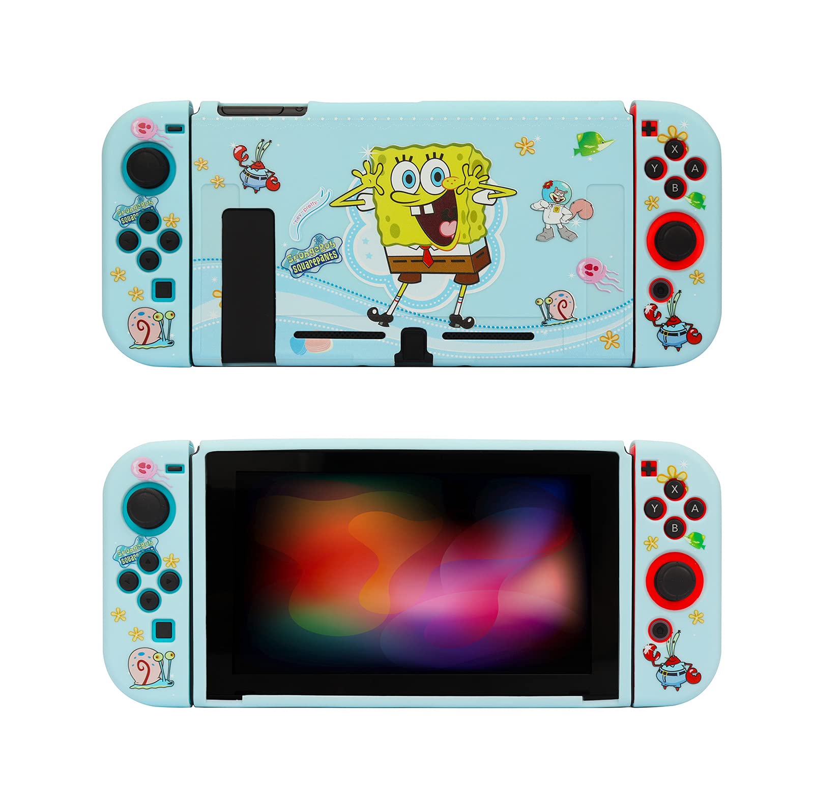 MUDEVIL Protective Case for Nintendo Switch - SpongeBob SquarePants - Soft Anti-Scratch Shockproof Slim Cover Case for Nitendo Switch and Joy-Con