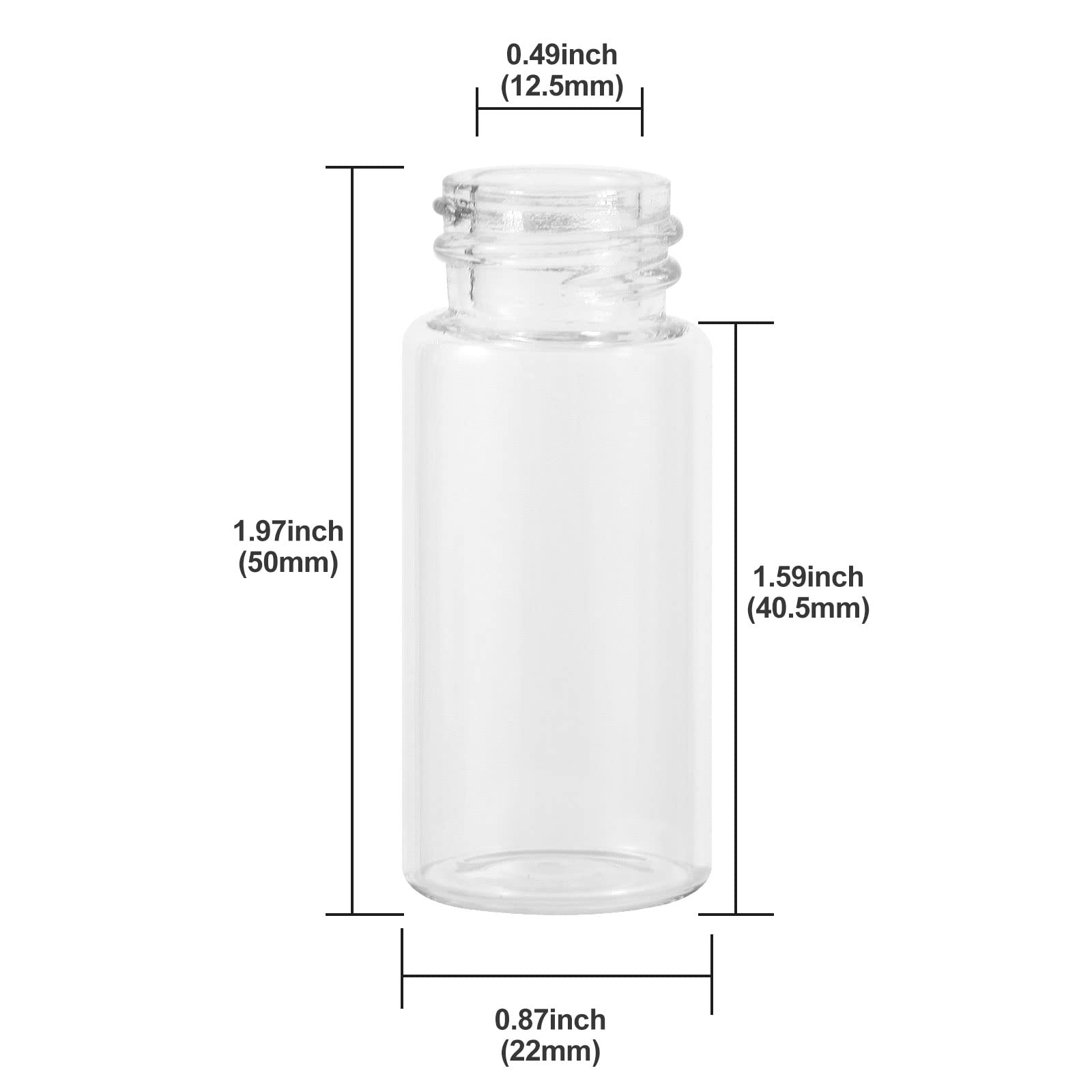 Cadbibe 10ml Clear Glass Vials with Screw Caps and Plastic Stoppers, Small Liquid Sample Vial, Leak-Proof Vial, 12PCS
