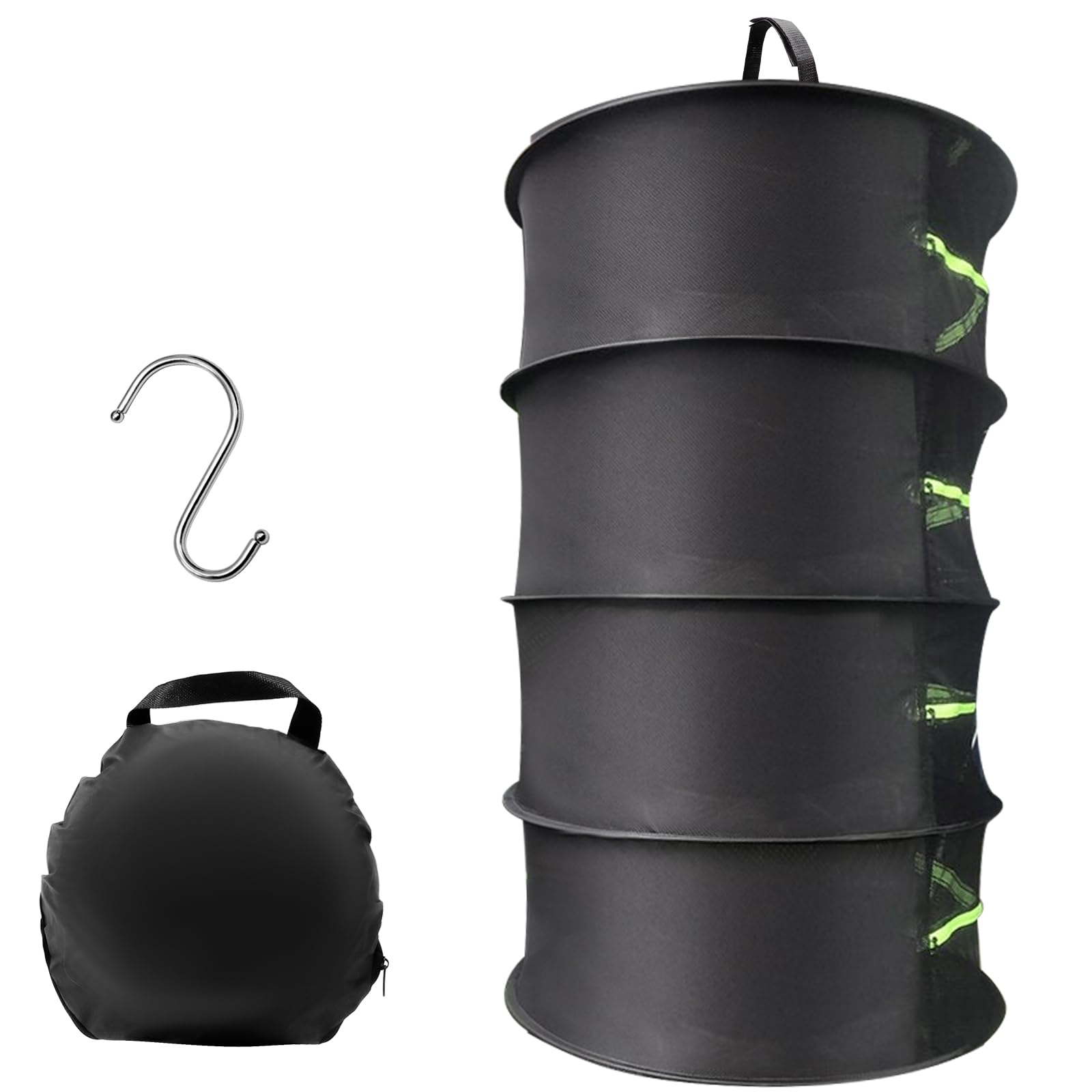 Zreneyfex 4 Layers 8 Layers Herb Drying Rack Collapsible Portable Hanging Drying Net with Hooks for Plants Herb Vegetable Flowers Clothes (24x32)
