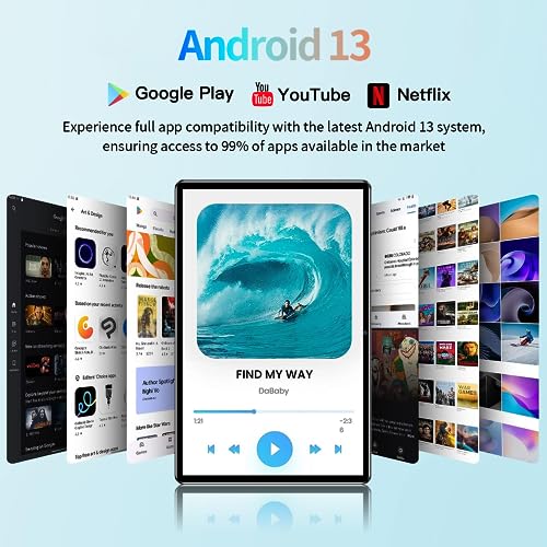 BLACKCYBER Android 13 10.1 Inch Tablet, 8GB RAM 256GB ROM Octa-Core Processor, 1960x1200 IPS FHD Screen, 8+16MP Camera, Bluetooth 5.0, 2.4G/5G WiFi, 8000mAh, GPS, Dual Speaker, 1TB Expandable (Blue)