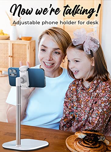 Cooper ChatStand, Height Adjustable Cell Phone Stand for Desk | Cell Phone Holder, Desk Phone Stand for Recording, iPhone Stand for Desk Accessories, iPhone Phone Holder Stand Office (Metallic Gray)