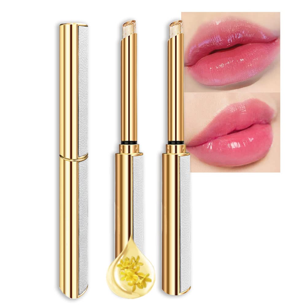 BINGBRUSH 2Pcs Clear Crystal Color Changing Lipstick, Moisturizing, Waterproof, Long Lasting, Made with Avocado, Beeswax, Plant Extract, Olive Oil, 6 Kinds of Vitamin E