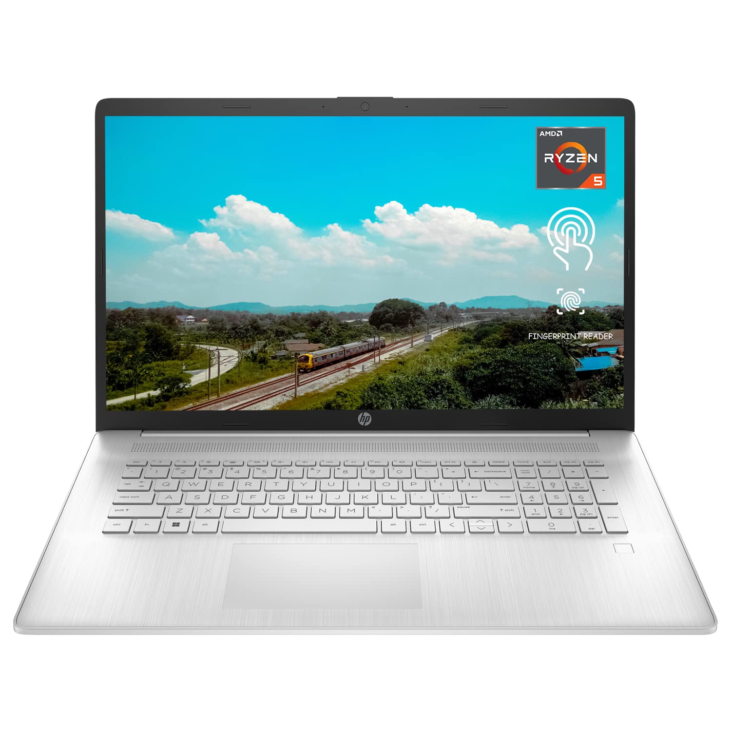 HP 2022 Newest Notebook Laptop, 17.3'' HD+ Touchscreen, AMD Ryzen 5 5500U 6 Cores Processor, Bluetooth, Wi-Fi, Webcam, USB Type-C, Windows 11 Home, Silver (32GB RAM | 1TB SSD)
