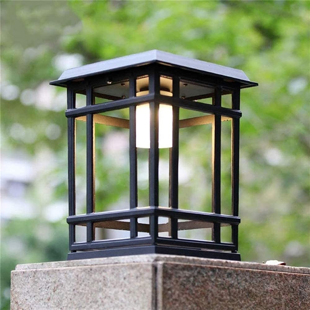 KLFJFD Solar Lights Outdoor,Modern LED Post Lantern Rainproof Lawn Landscape Garden Lamp Home Waterproof IP55 Door Post Light