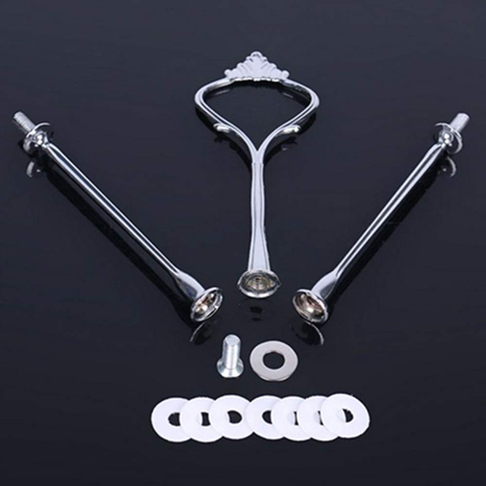 Bluelanss Tiered Tray Hardware for Cake Stand Cake Plate Crown 3 Tier Cake Stand Fittings Hardware Holder for Wedding Party Cupcake Dessert Platter Serving Stand Decoration Pink