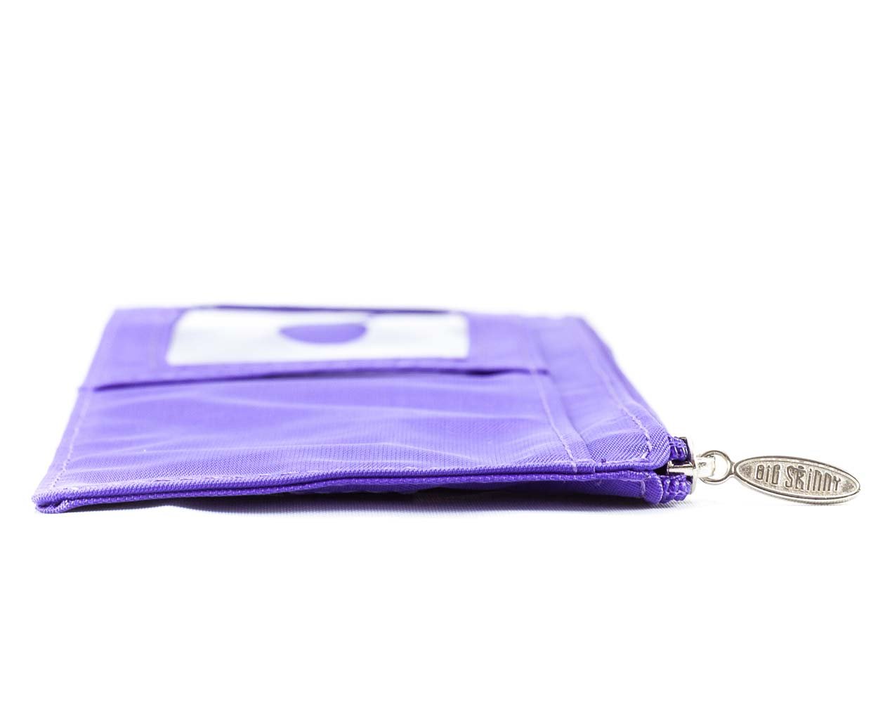 Big Skinny Women's Leather Jaguar Credit Card Slim Wallet, Holds Up to 25 Cards,Lightweight,Slim, Purple