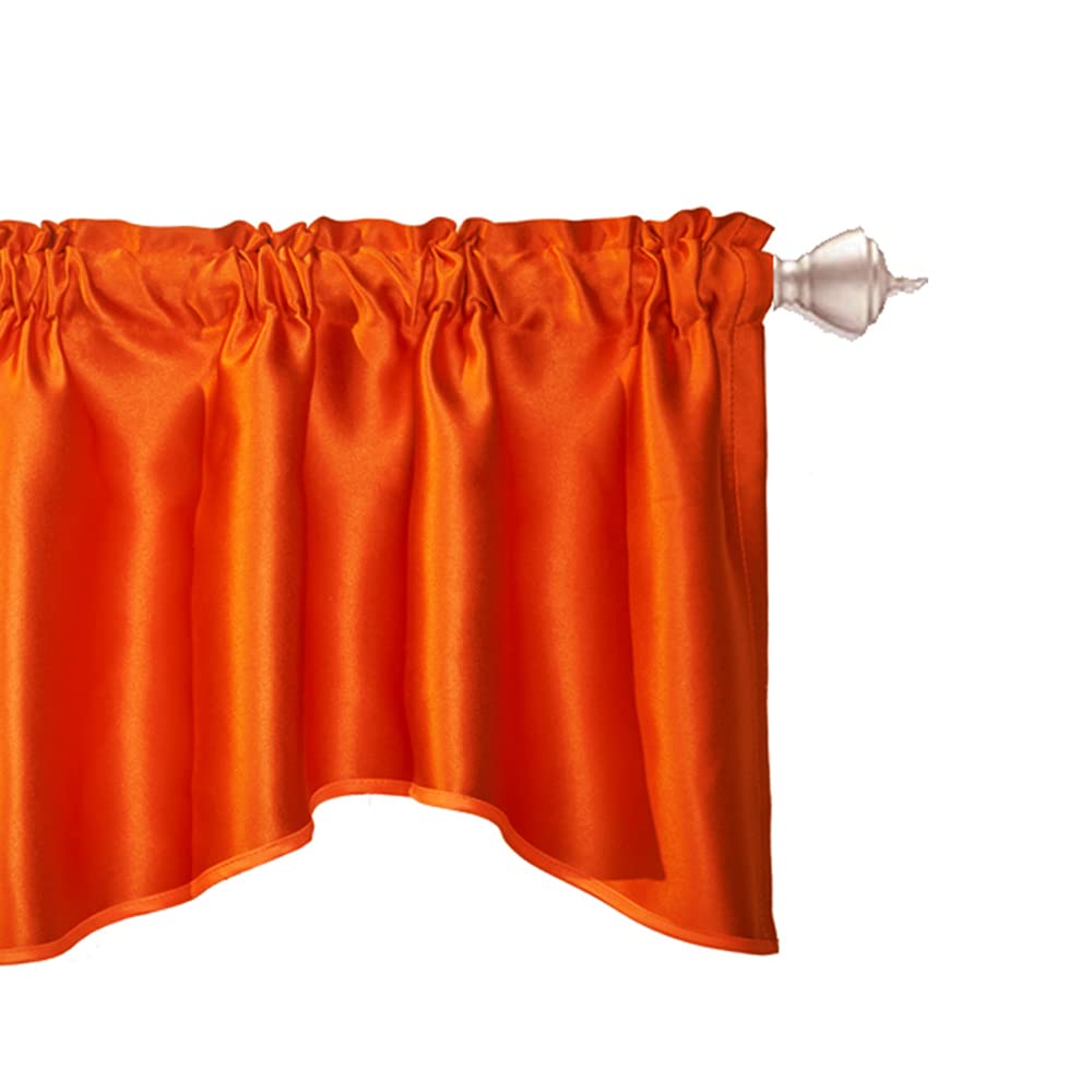 Blackout Window Valance for Kitchen Solid Rod Pocket Scalloped Valance Short Curtain 52 x 18 Inch Beige 1 Panel