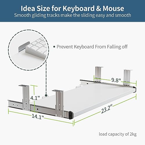 BANTI 40" x 24" Height Adjustable Electric Standing Desk with Keyboard Tray, Sit Stand up Desk with Splice Board, White Frame/White Top